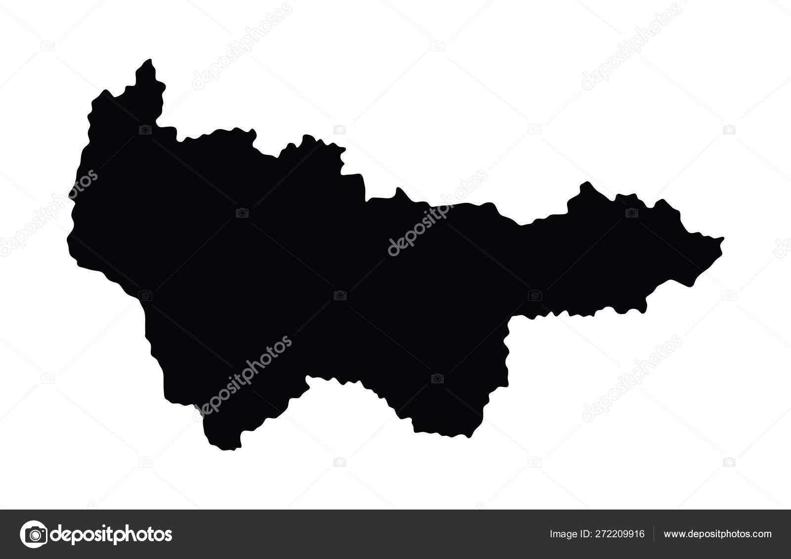 Khanty Mansi Autonome Okrug Karte Vektorsilhouette Isoliert Auf Weißem ...