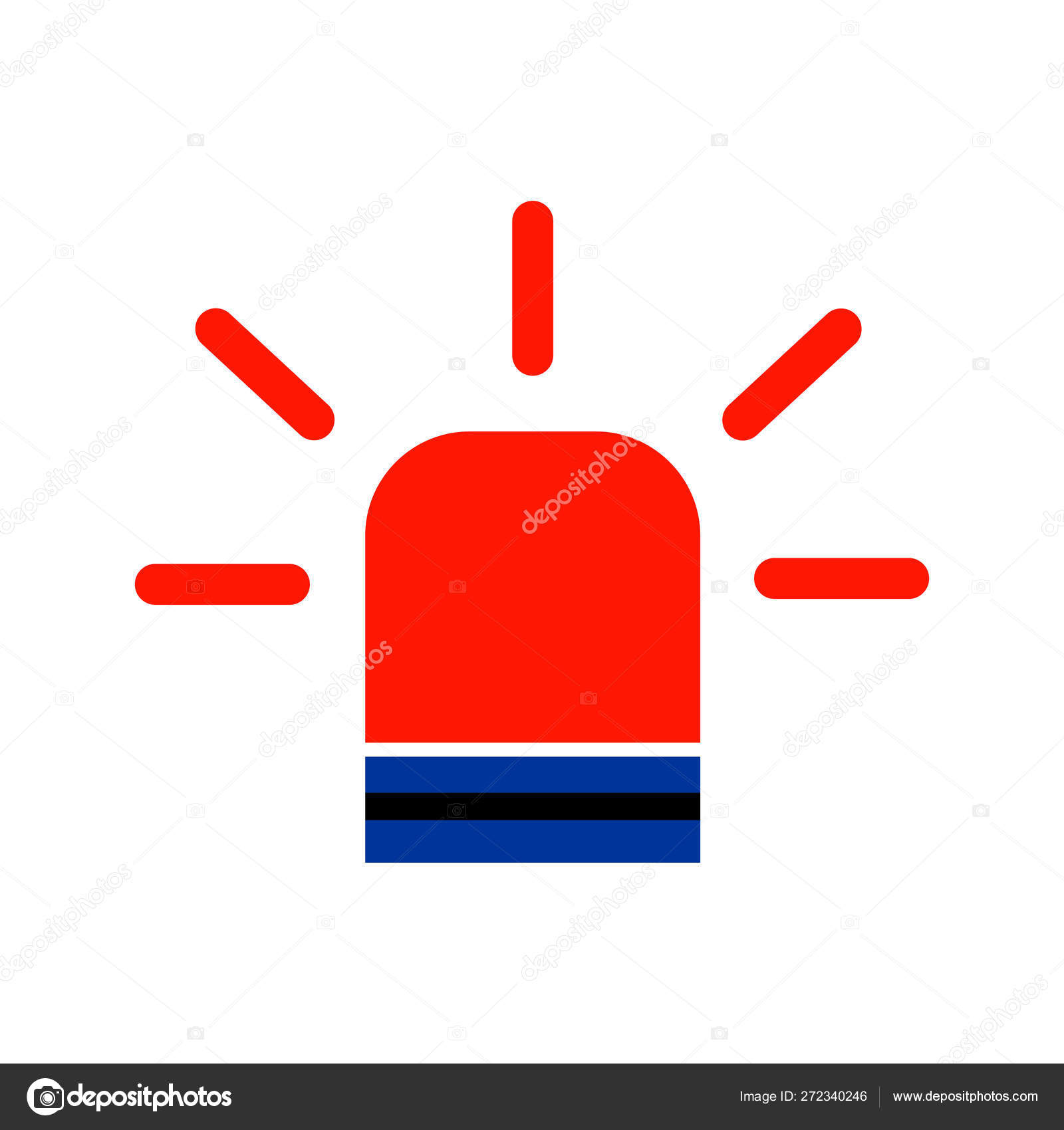 Siren Sign Vector Illustration Isolated White Background Alert Symbol ...