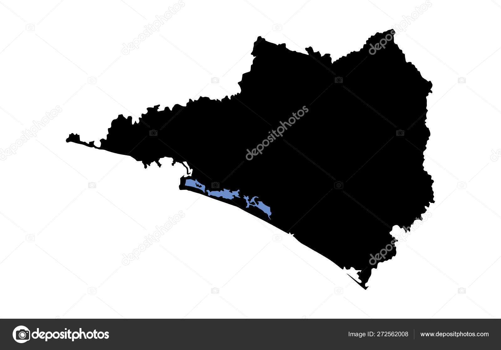 Mapa Provincial México Mapa Vectorial Colima Aislado Sobre Fondo Blanco ...