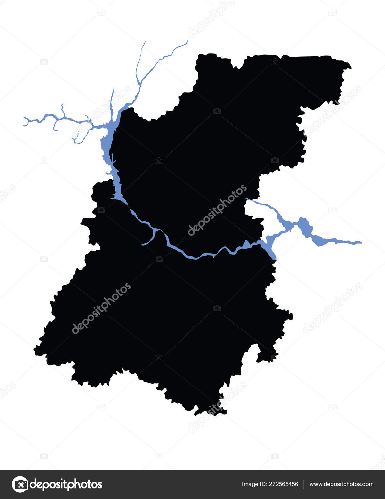 Nizhny Novgorod Oblast Vector Map Silhouette Isolated White Background ...