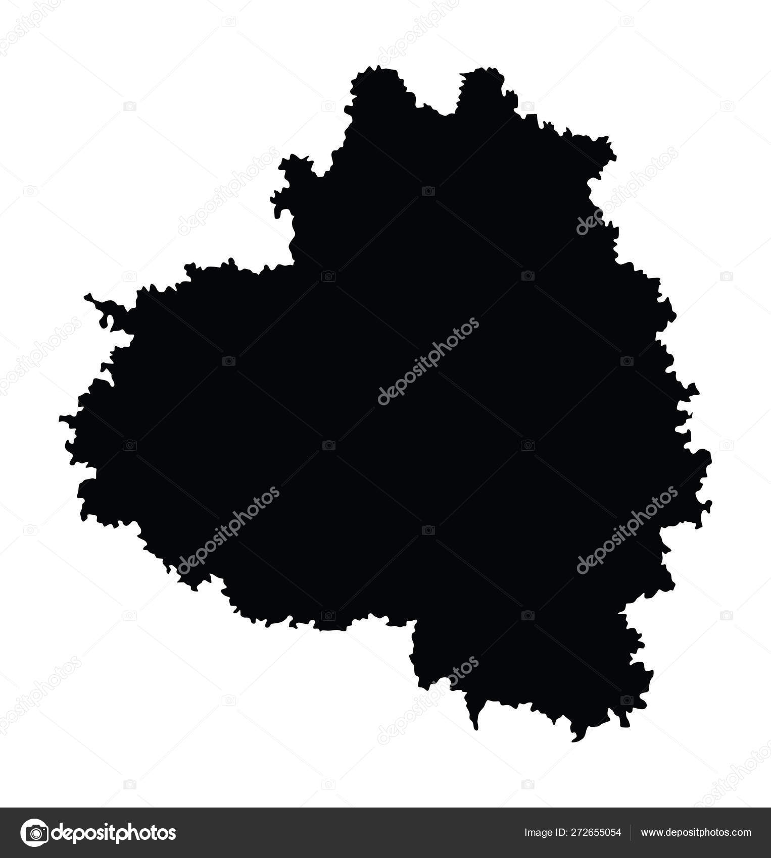 Tula Oblast Mapa Silueta Vector Aislado Sobre Fondo Blanco Alta Vector ...