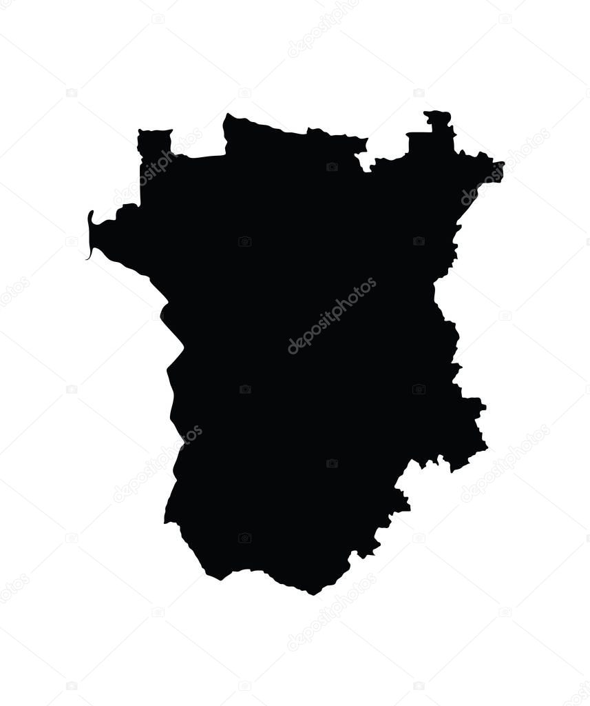 República de Chechenia mapa vectorial silueta aislada sobre fondo ...
