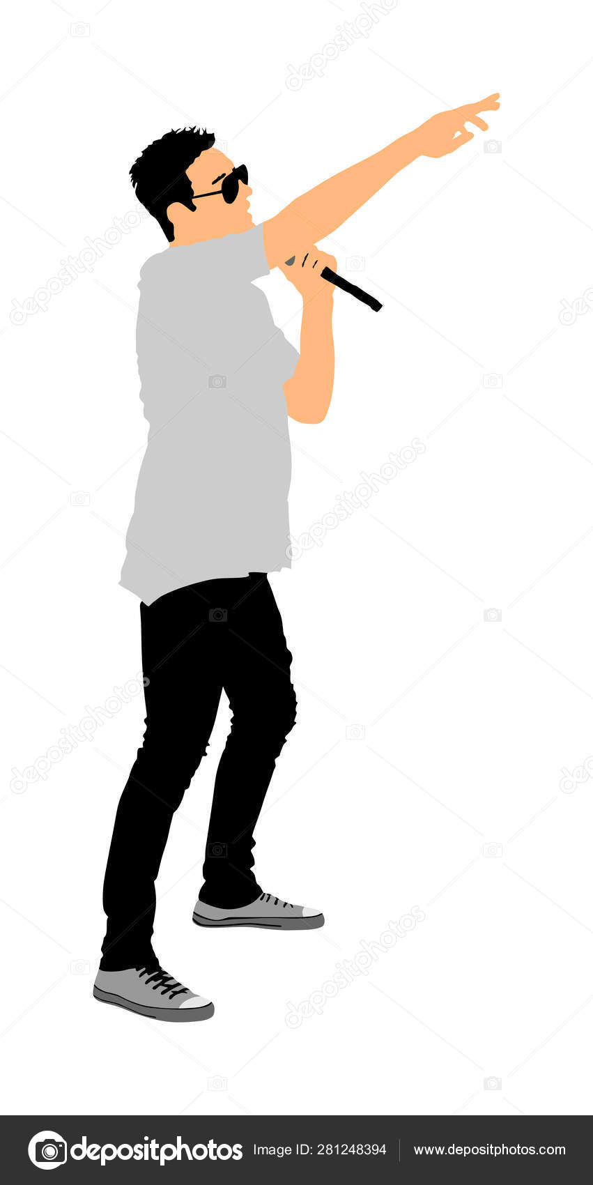 Popular Singer Super Star Vector Illustration Isolated White Background ...