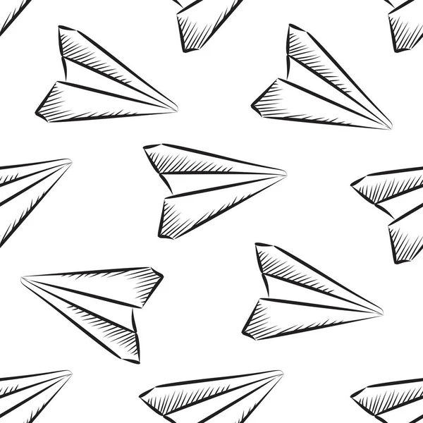 Paper airplane icon seamless pattern background. Plane vector il Stock ...