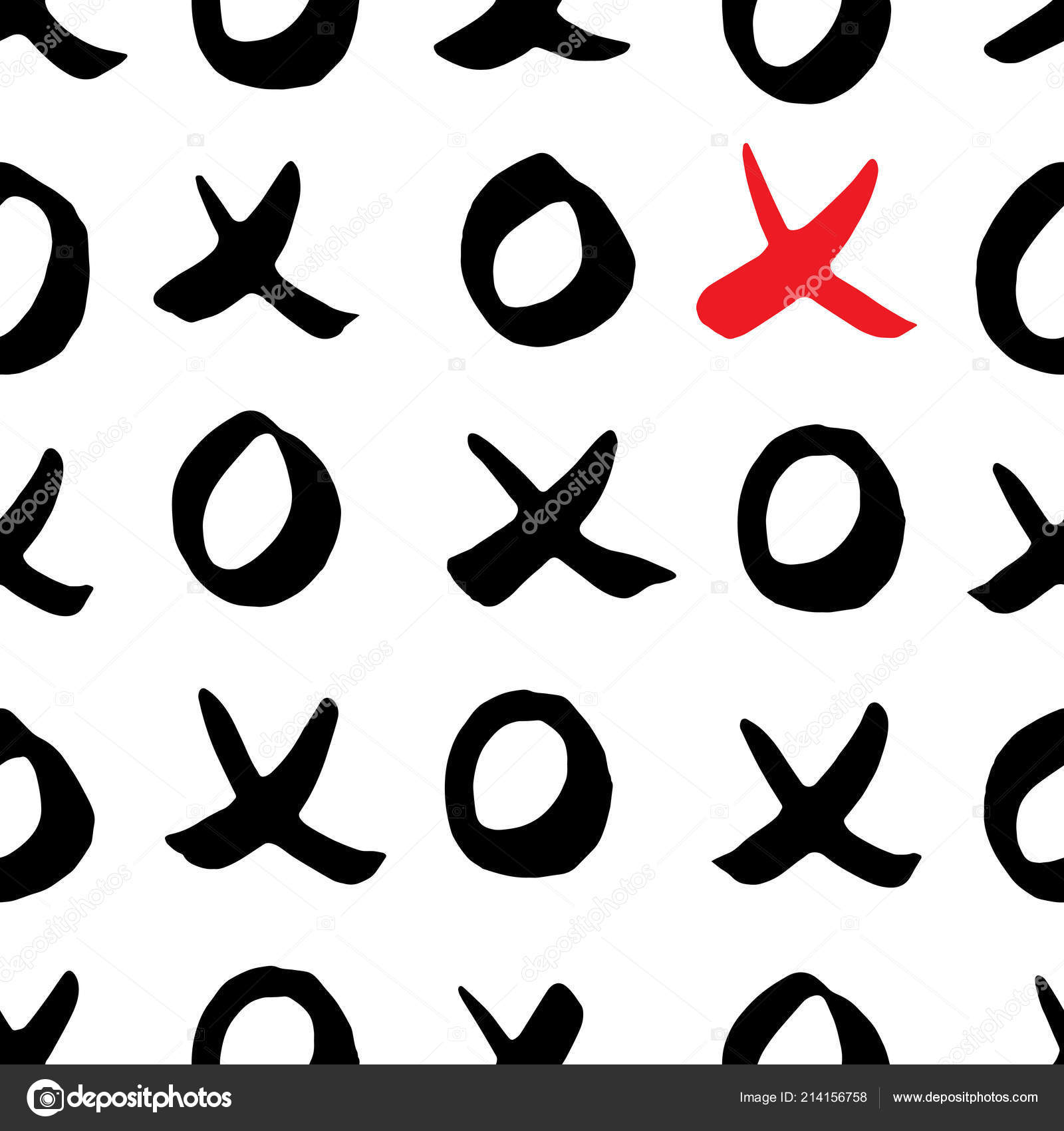 Black White Hand Drawn Seamless Pattern Symbols White Background ...