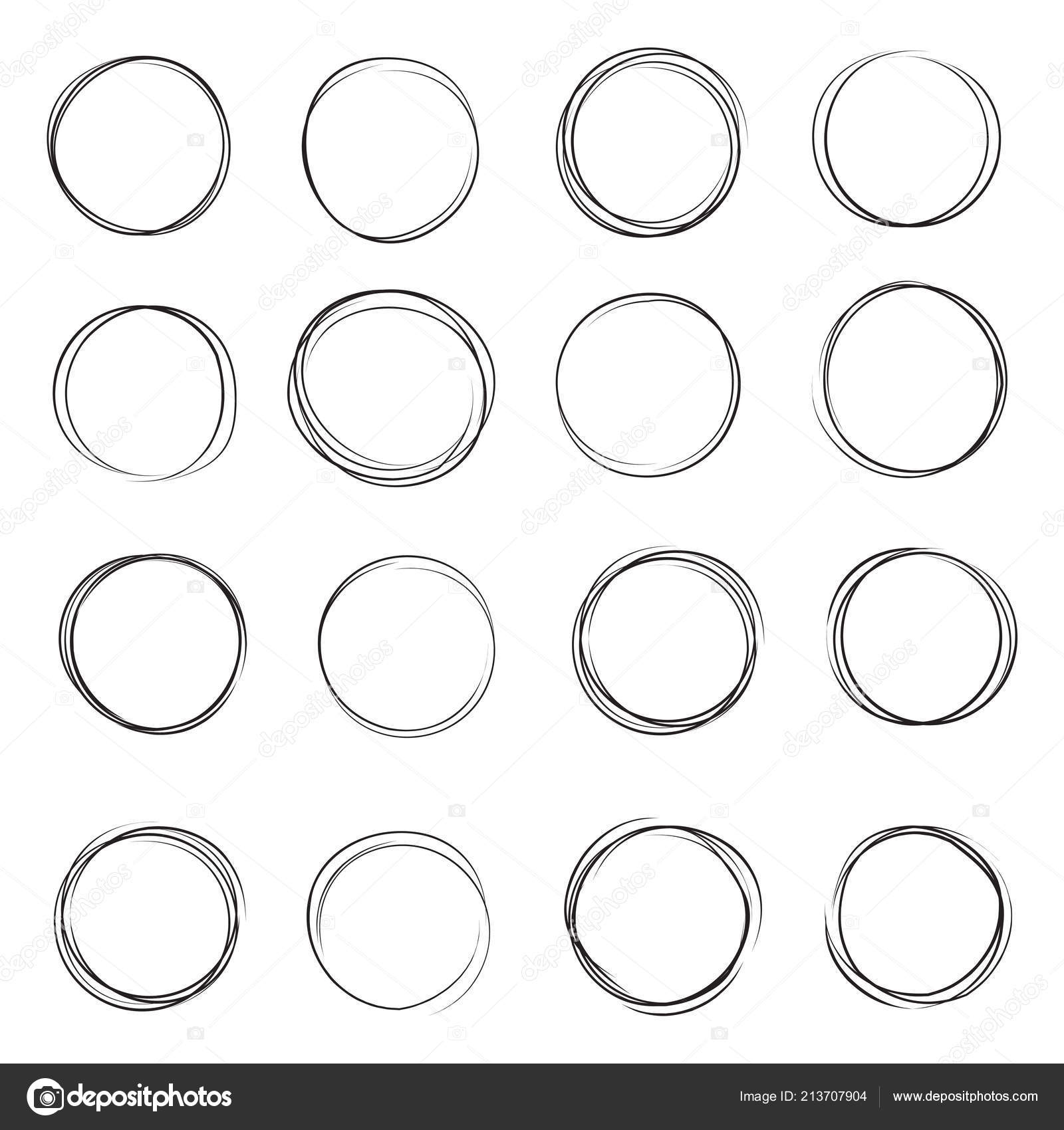 Hand Drawn Ink Line Circles Vector Illustration Circular Doodle ...