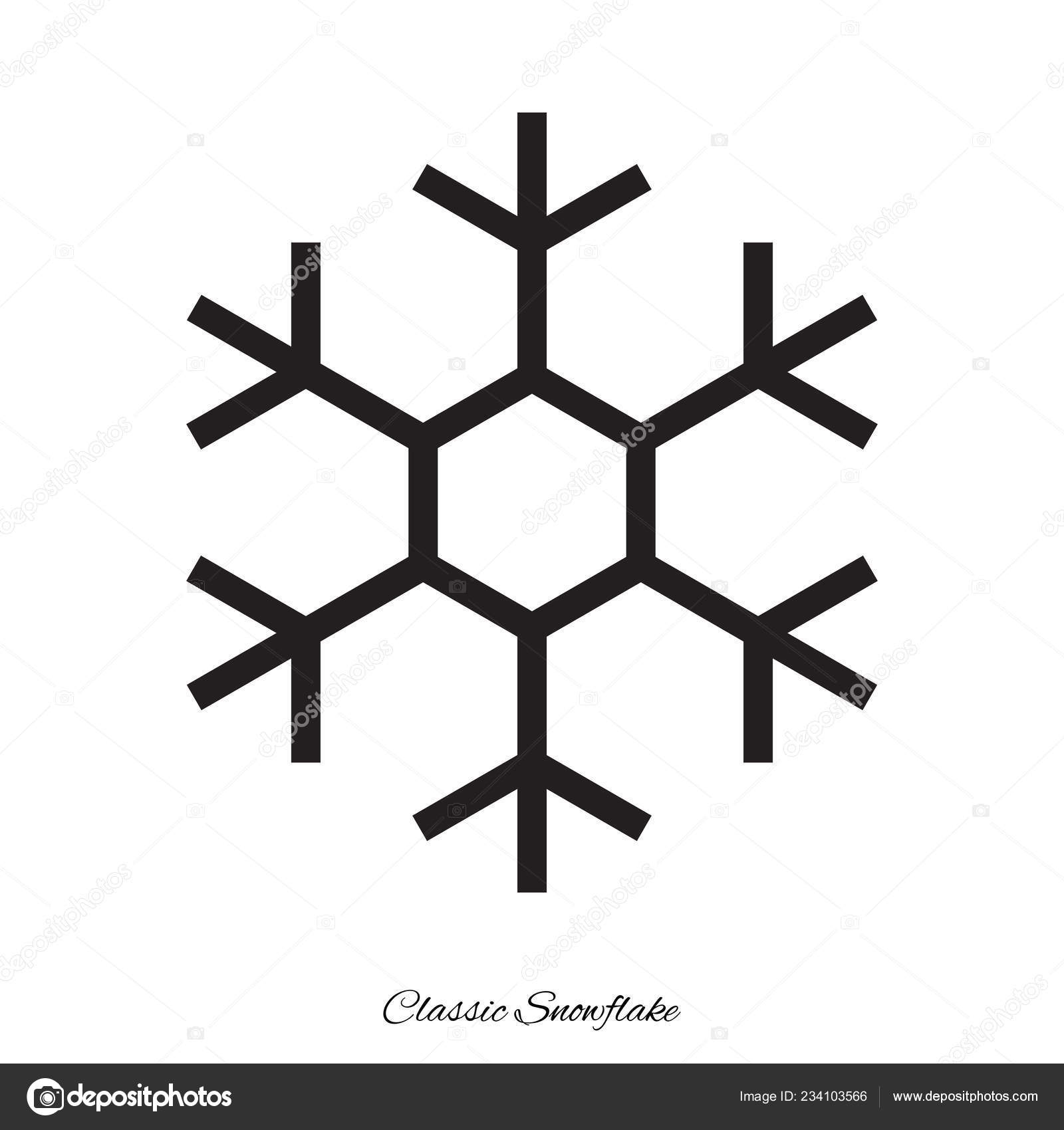 Simple Classic Snowflake Icon Isolated White Background Snow Flake ...