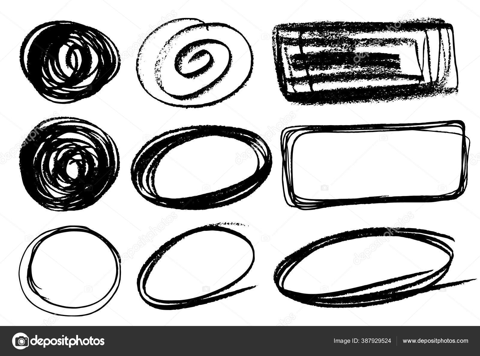 Hand Drawn Ink Line Circles Scribble Circles Vector Collection Circular ...