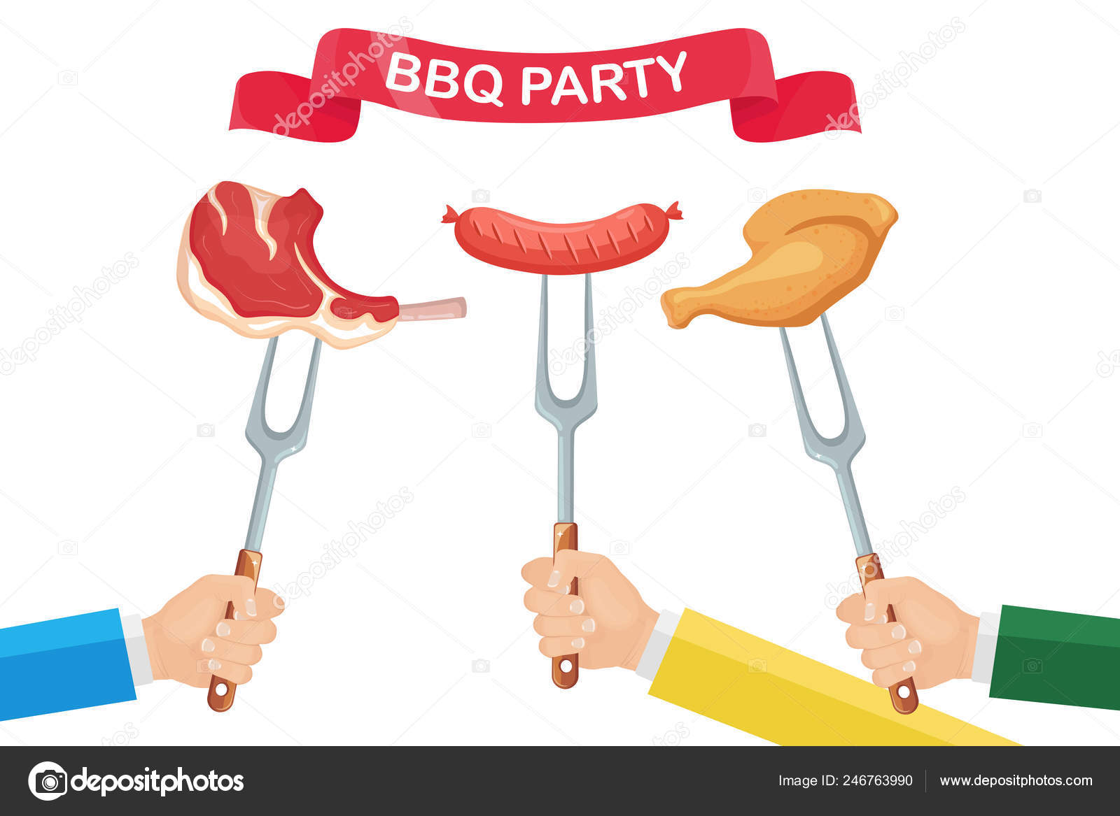 Grill Hot Chicken Ham Sausage Beef Ribs Steak Fork Hand ⬇ Vector Image ... Grill Hot Chicken Ham Sausage Beef Ribs Steak Fork Hand ⬇ Vector Image ...