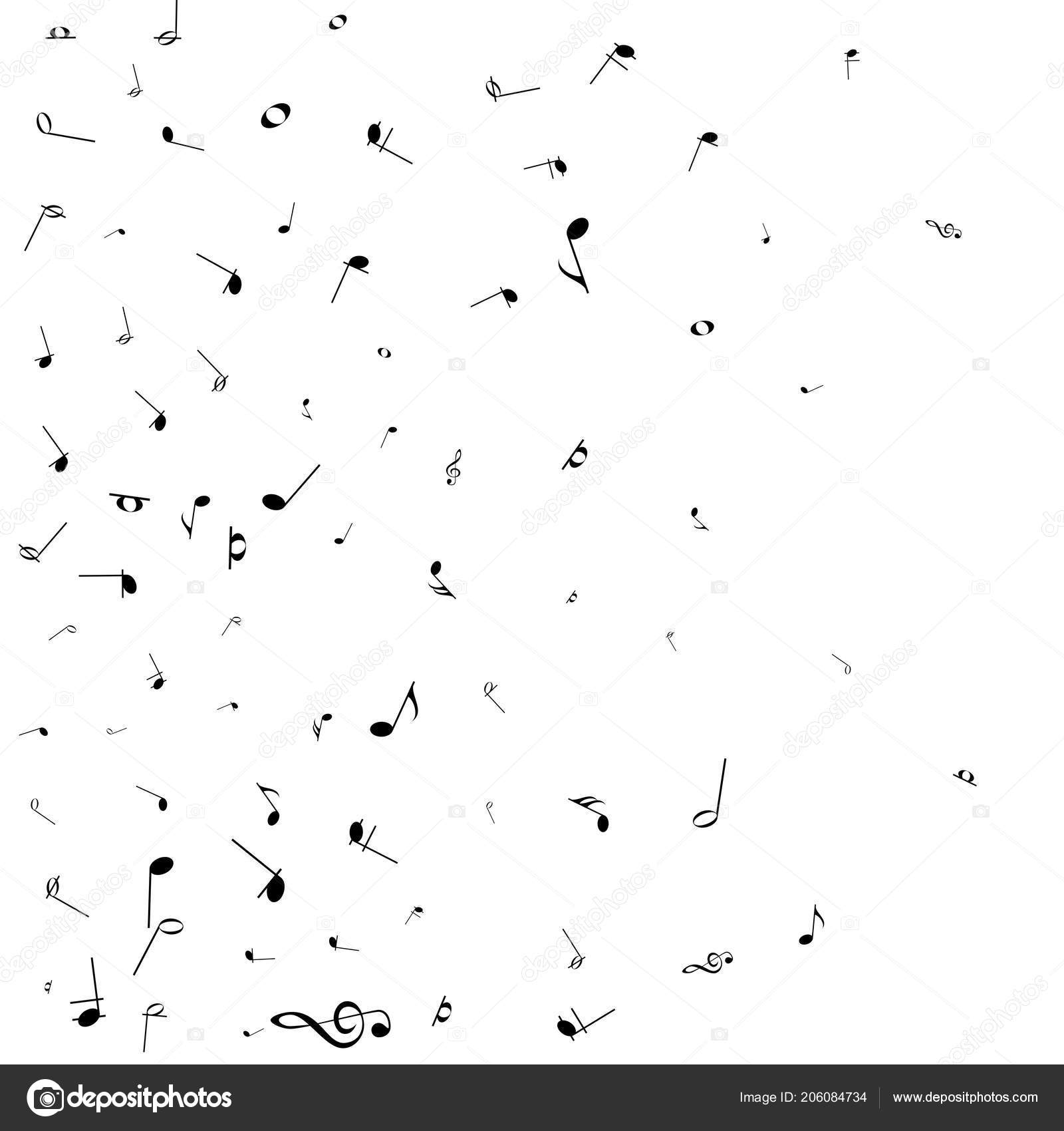 Black Music Notes Isolated White Background Vector Illustration Stock ...