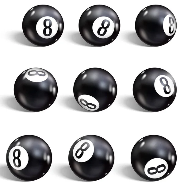 Set of realistic 8 ball. Isolated on a white background Stock Vector ...