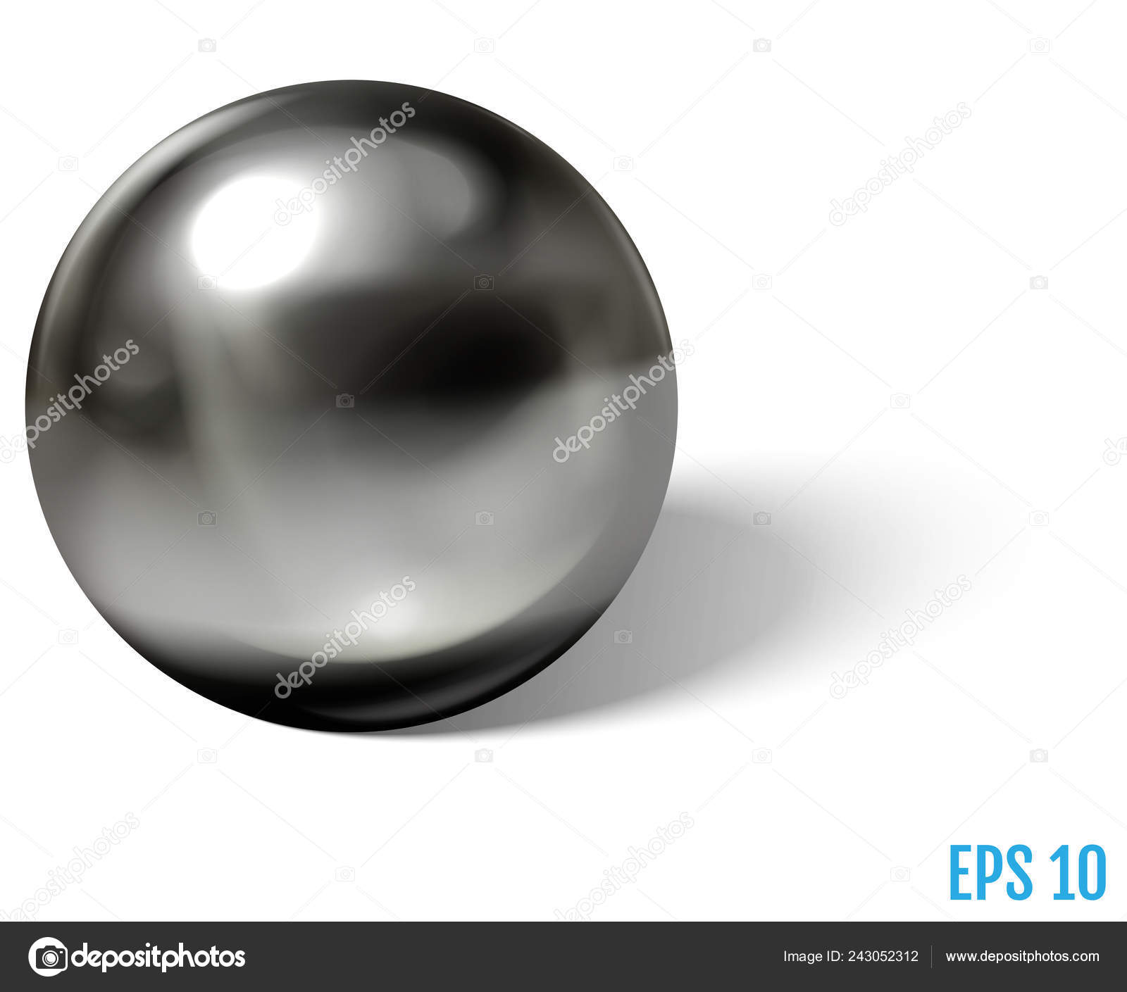 Silver Chrome Ball Isolated Transparent Background Spherical Sphere ...