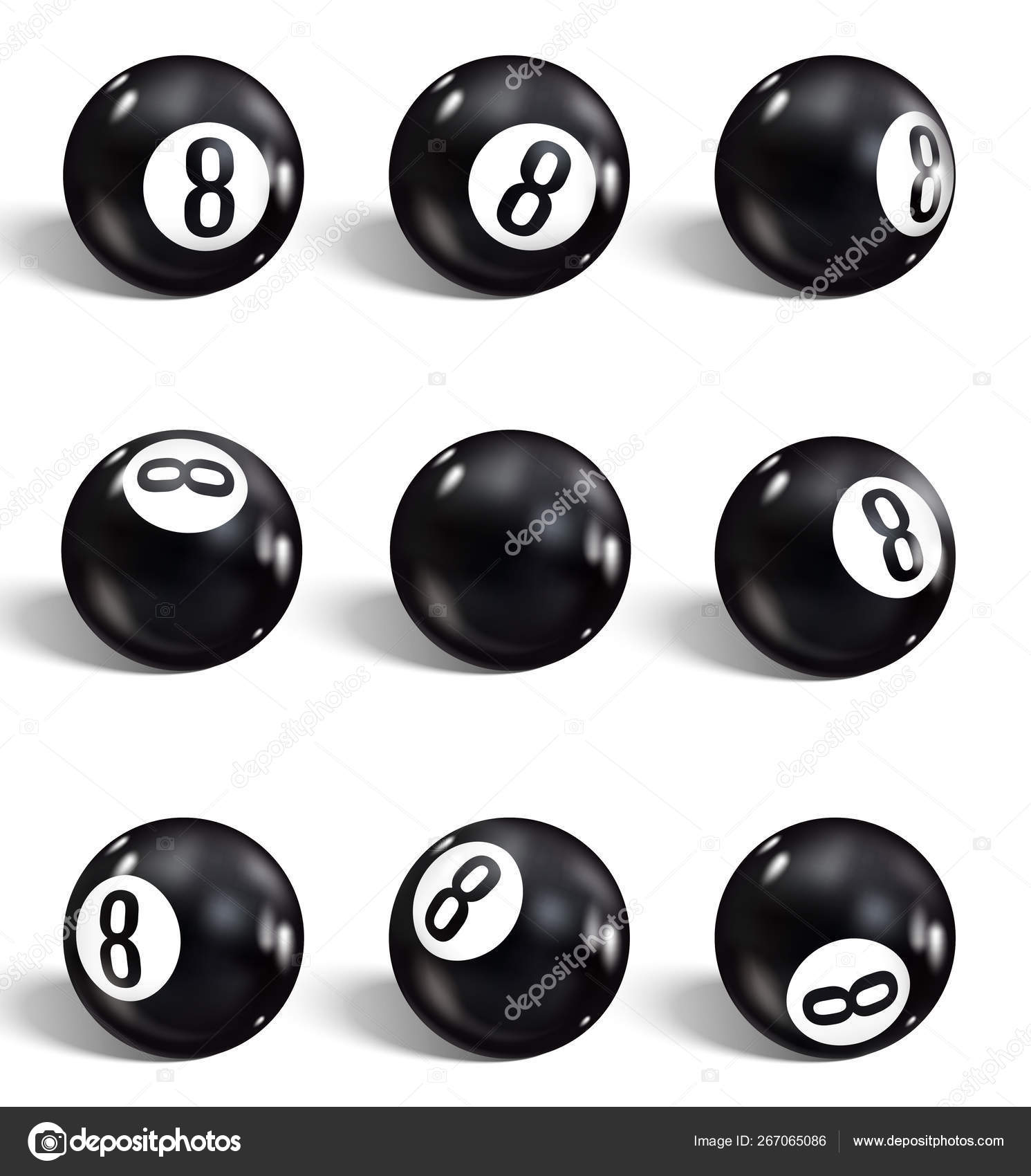 Eight Ball. Set of realistic 8 ball. Stock Vector Image by ©Roussanov ...