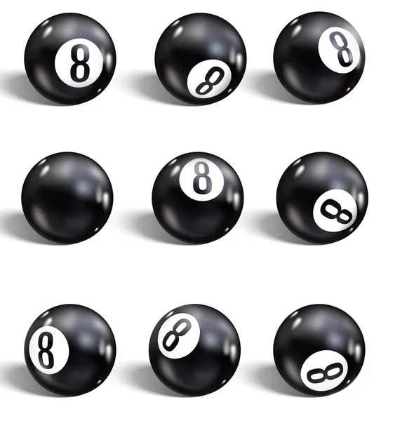 Set of realistic 8 ball. Isolated on a white background Stock Vector ...