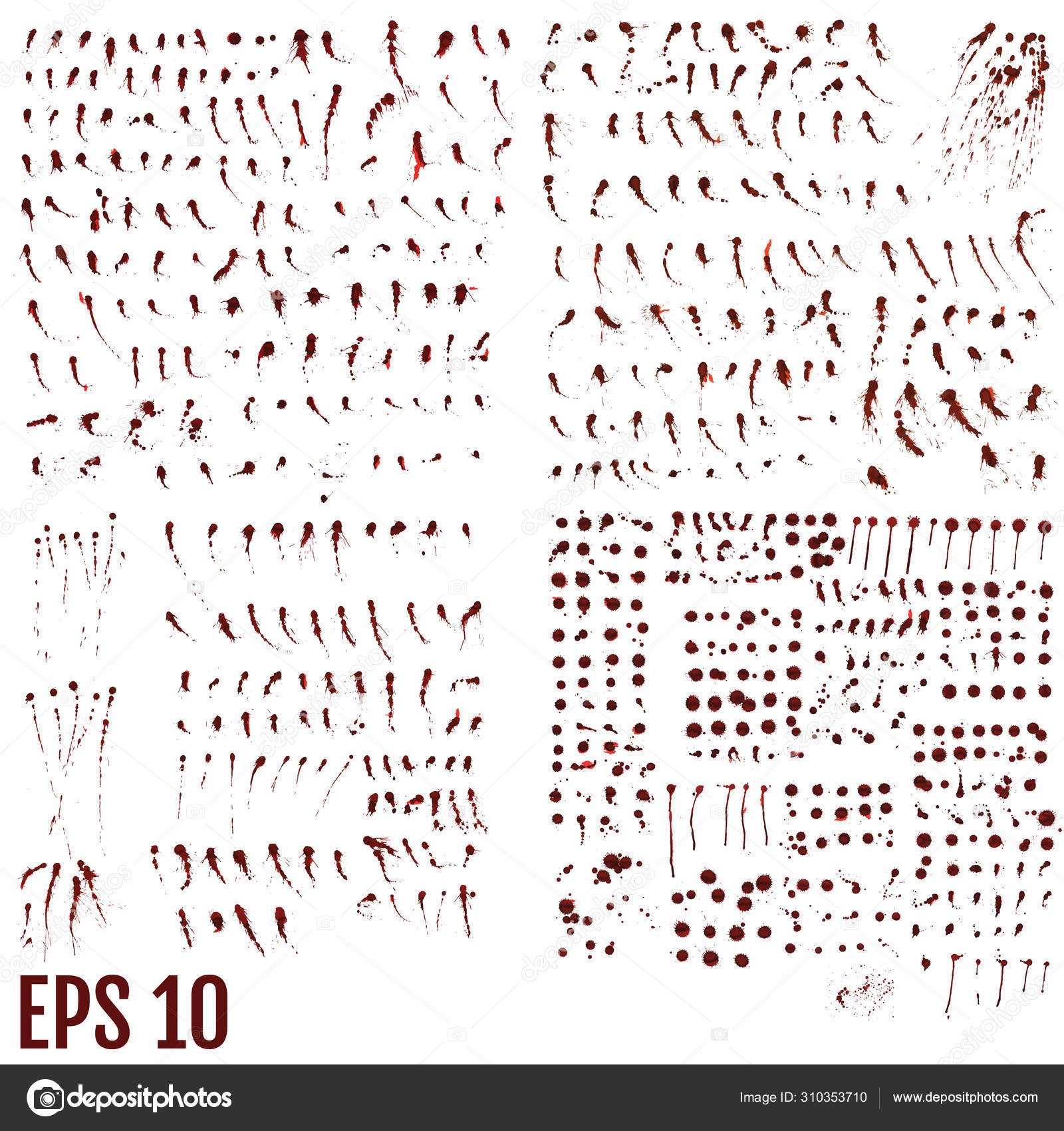 Blood blot, red drops, splatter painted art on white. Stock Vector ...