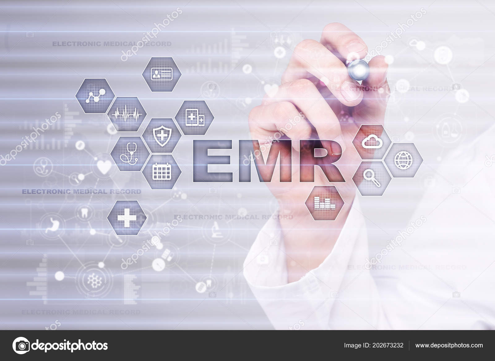 Electronic health record. EHR, EMR. Medicine and healthcare concept ...