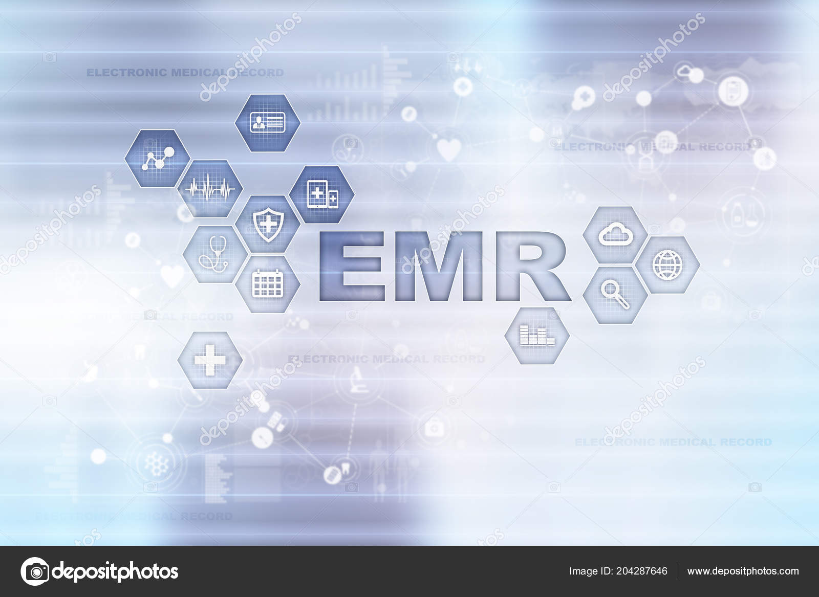 Electronic health record. EHR, EMR. Medicine and healthcare concept ...