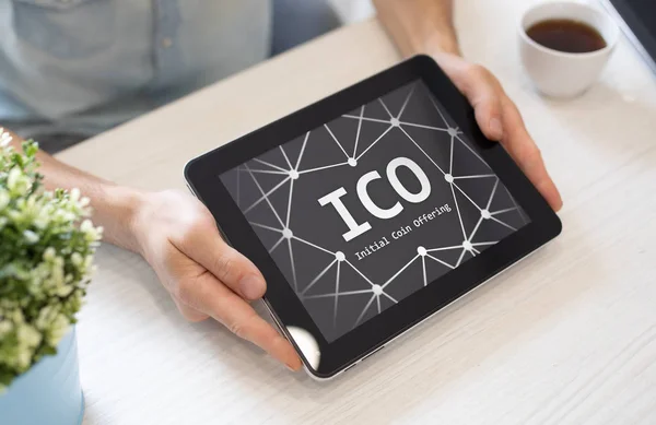 ICO - Initial Coin Offering. Cryptocurrency, FINTECH, Financial market and trading. Investment ...