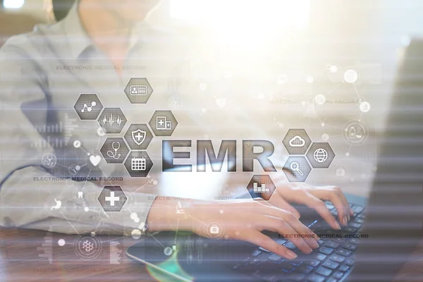 Electronic health record. EHR, EMR. Medicine and healthcare concept ...