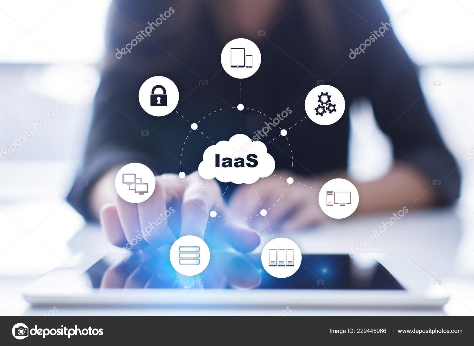 IaaS, Infrastructure as a Service. Internet and networking concept ...