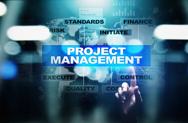 Project management diagram on virtual screen. Business, Finance and ...