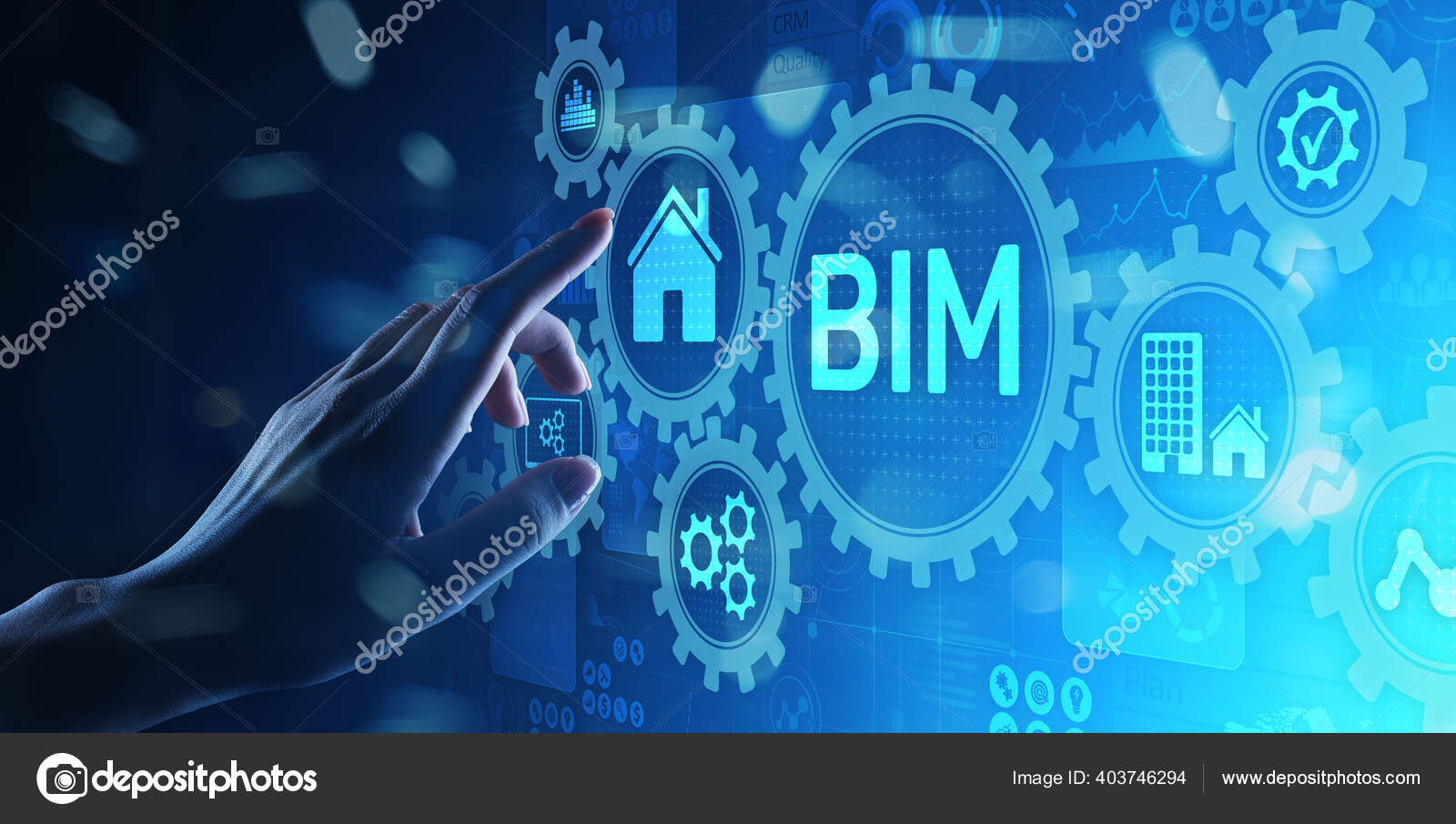 Bim Building Information Modeling Technology Concept Virtual Screen ...