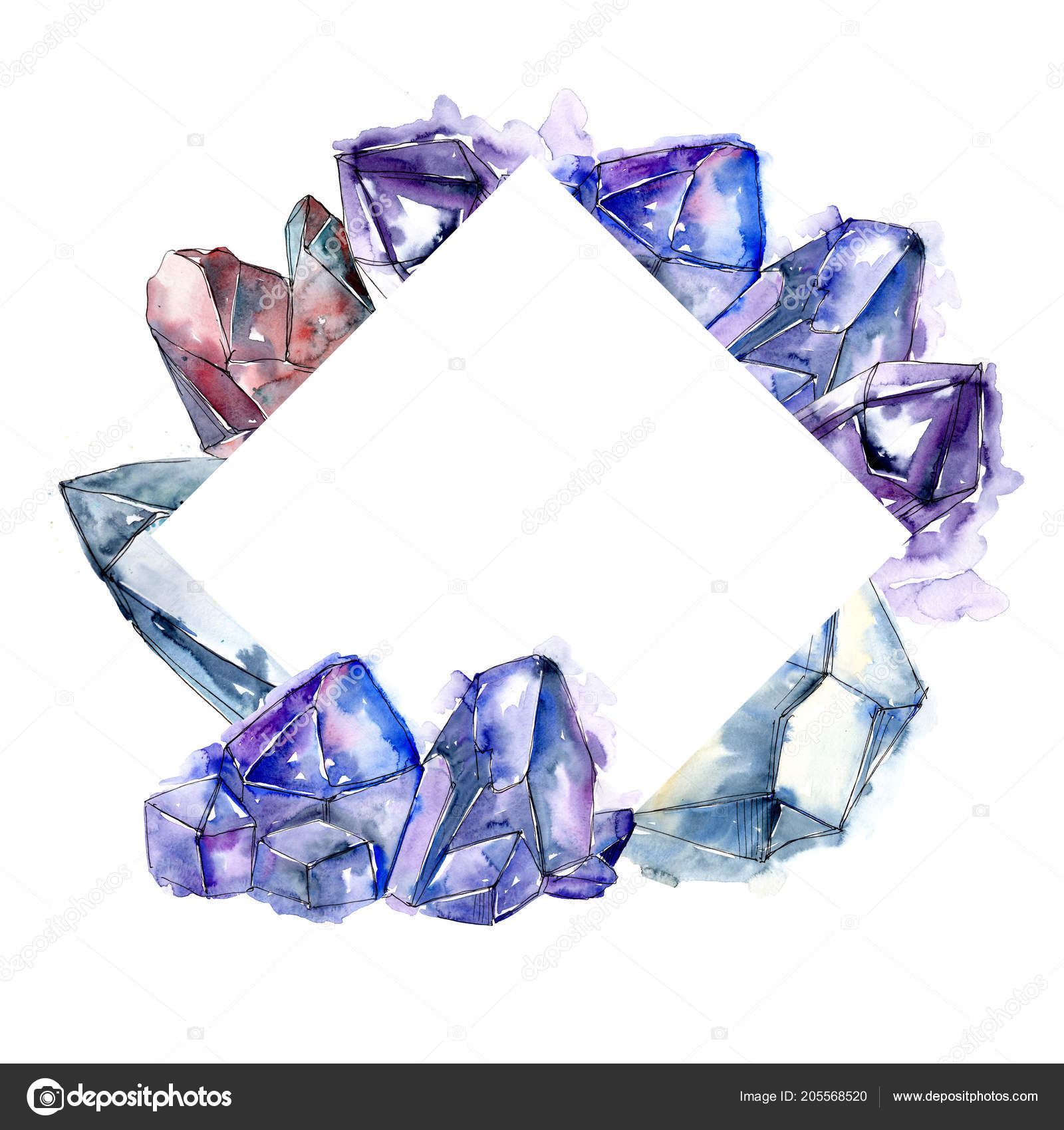 Blue Diamond Rock Jewelry Mineral Frame Border Ornament Square ...