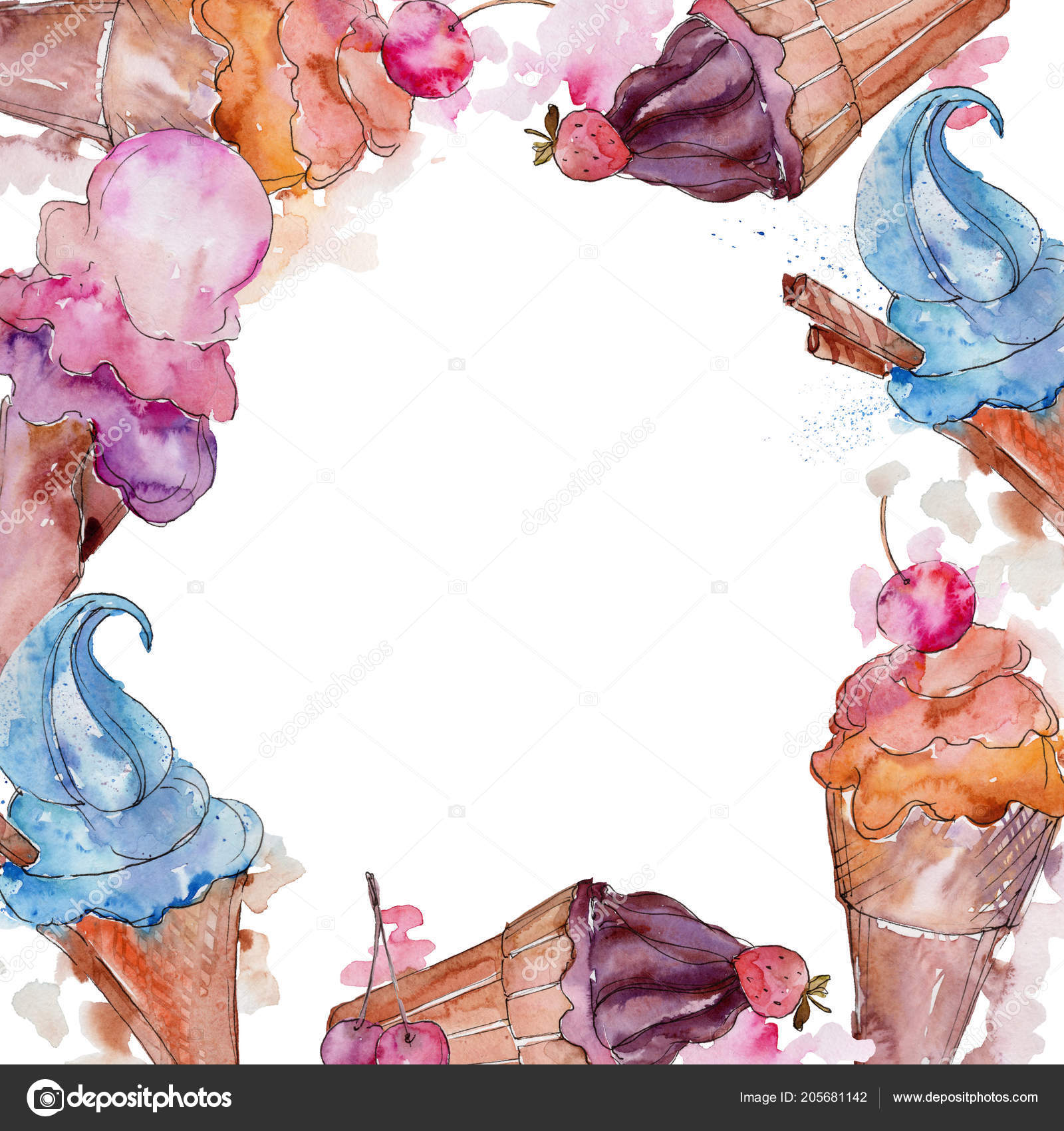 Ice Cream Sundae Border