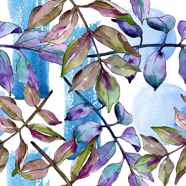 Green ash leaves. Leaf plant botanical garden floral foliage. Seamless ...