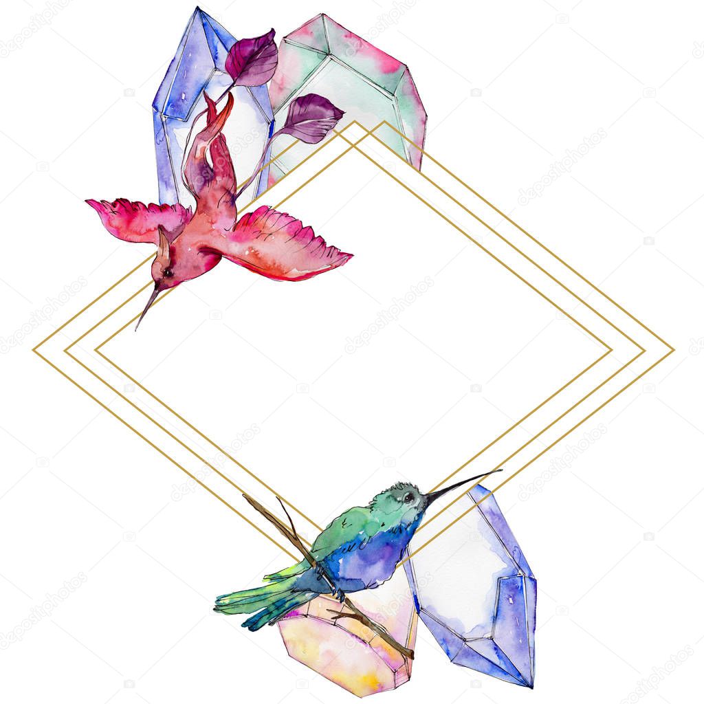 Cielo colibrí colorido pájaro en una vida silvestre por estilo acuarela ...