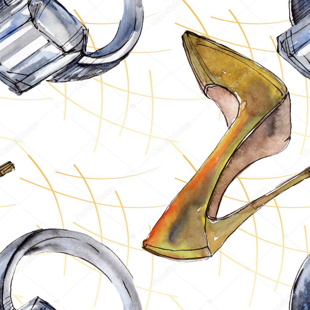 Ilustración de glamour de bosquejo de moda en un elemento aislado estilo acuarela. Patrón de ...