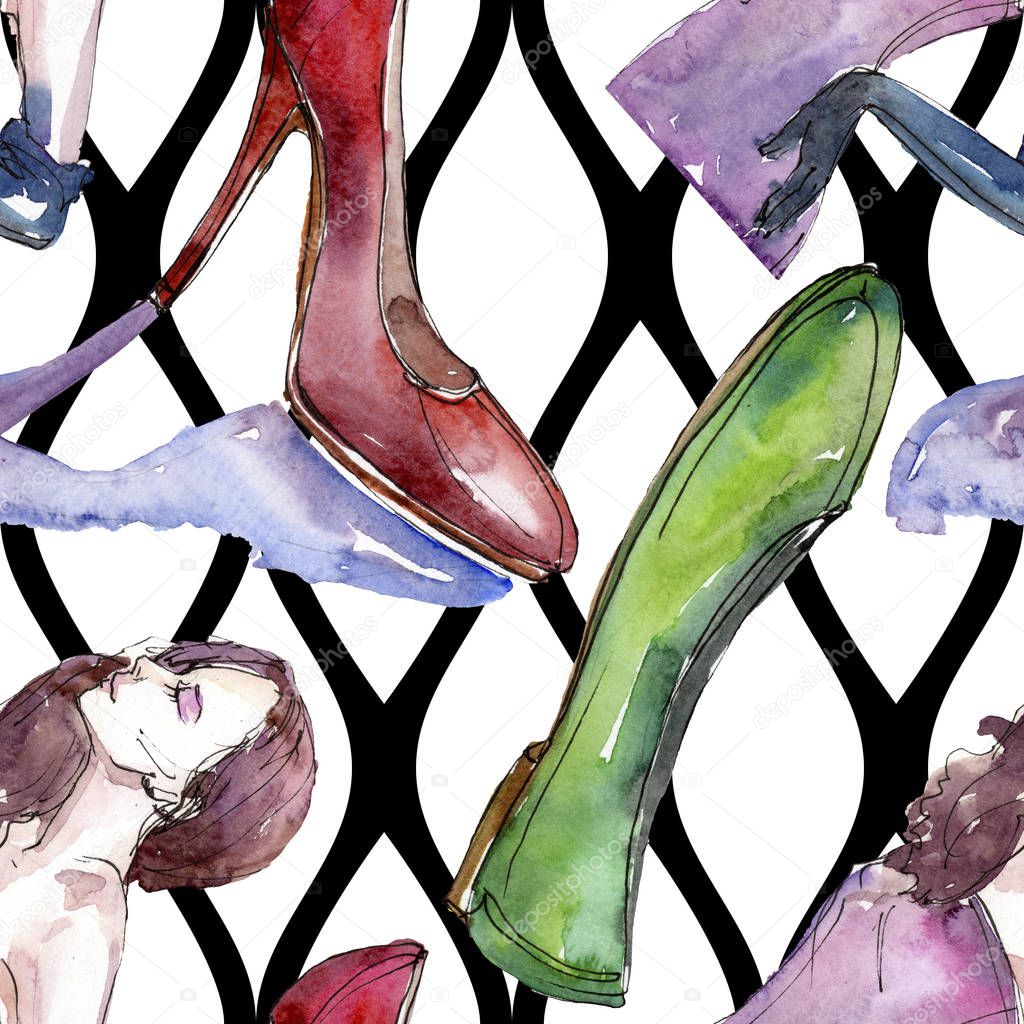 Ilustración de glamour de bosquejo de moda en un elemento aislado estilo acuarela. Patrón de ...