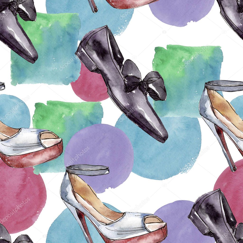 Ilustración de glamour de bosquejo de moda en un elemento aislado estilo acuarela. Patrón de ...