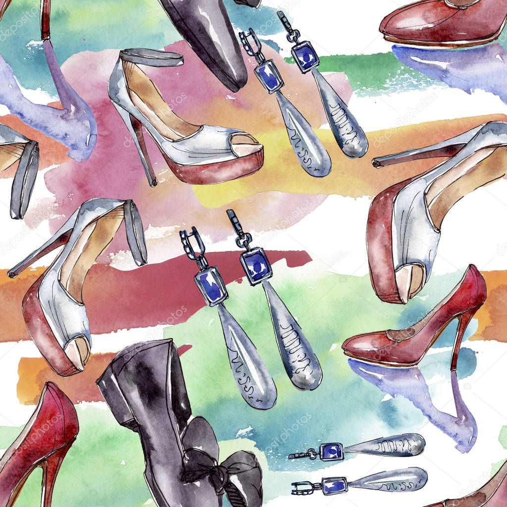 Ilustración de glamour de bosquejo de moda en un elemento aislado estilo acuarela. Patrón de ...