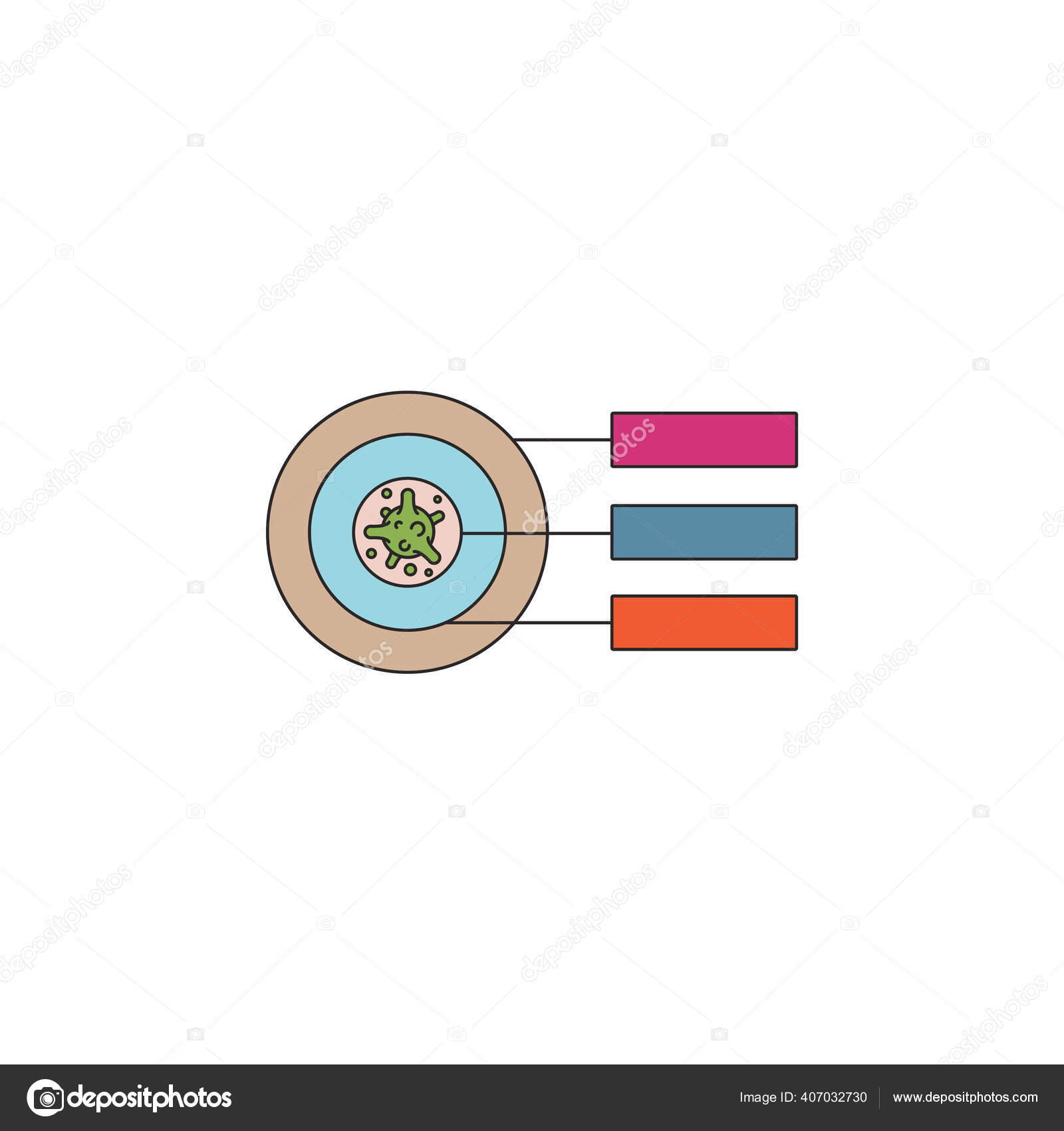 Virus Bacteria Infographics Schedule Chart Graph Color Line Linear Icon ...