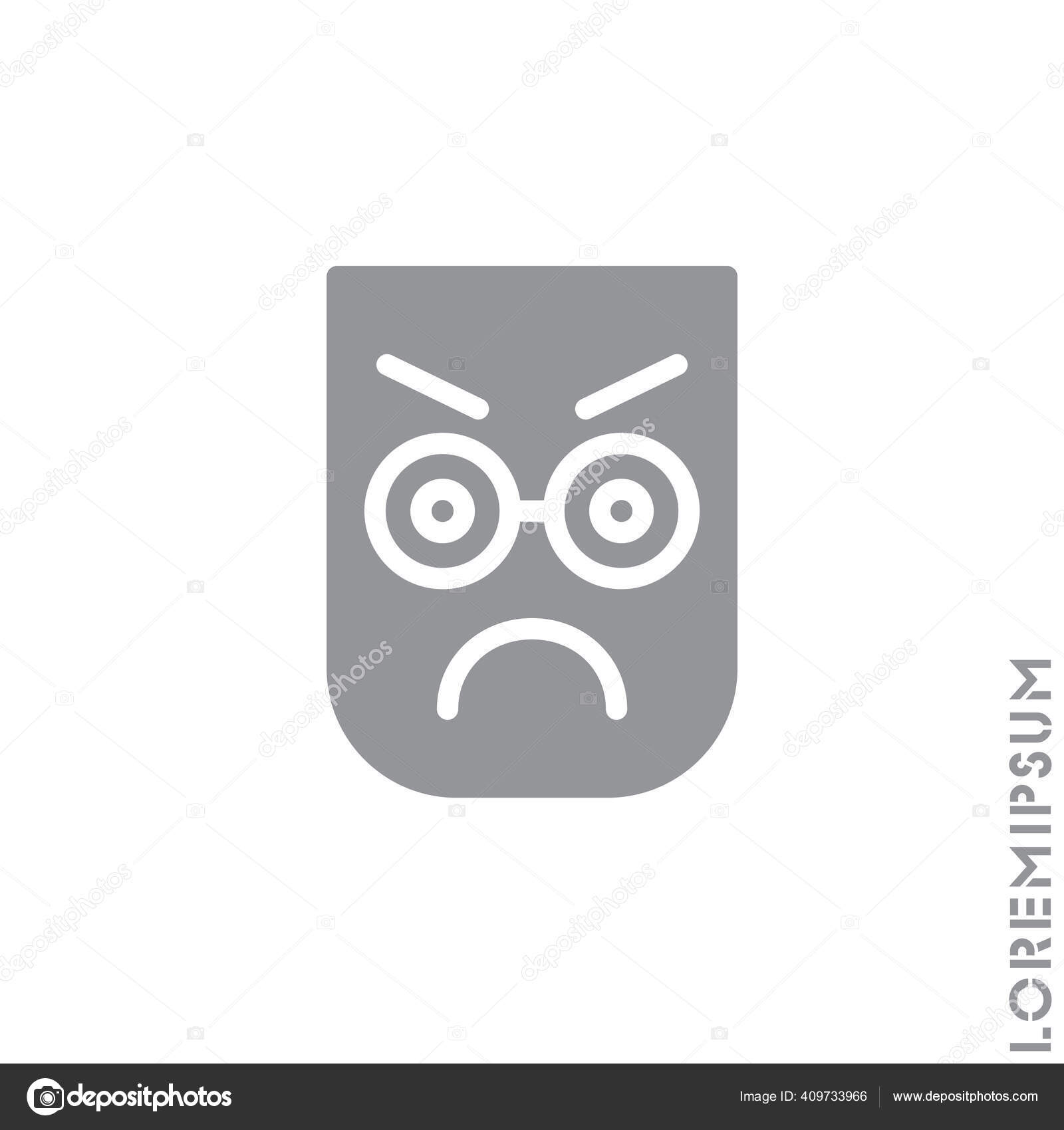 Angry Icon Vector Furious Face Emoticon Icon Vector Illustration Style ...