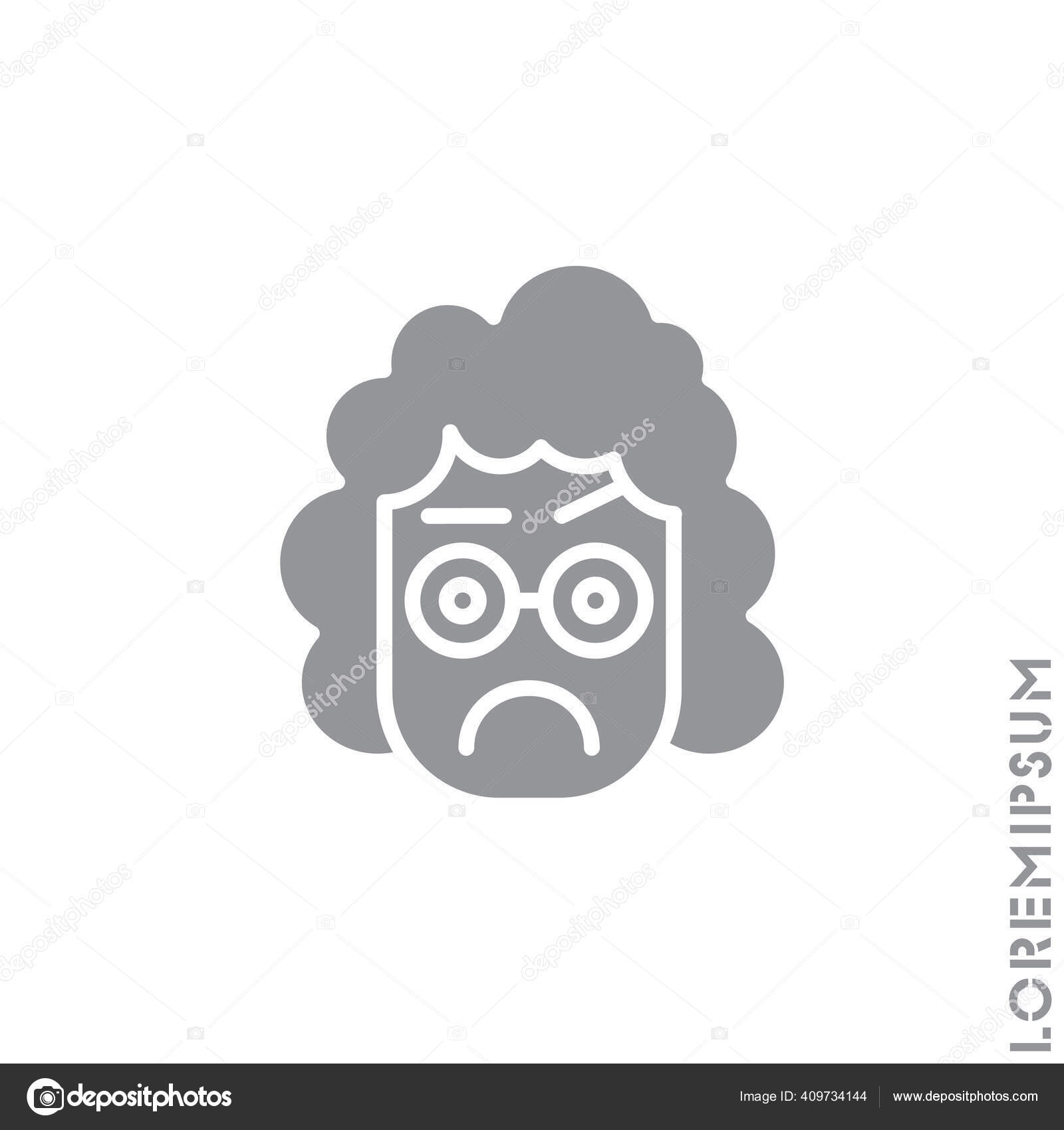 Pensando Cara Emoji Chica Mujer Icono Signo Estilo Para Concepto Vector ...