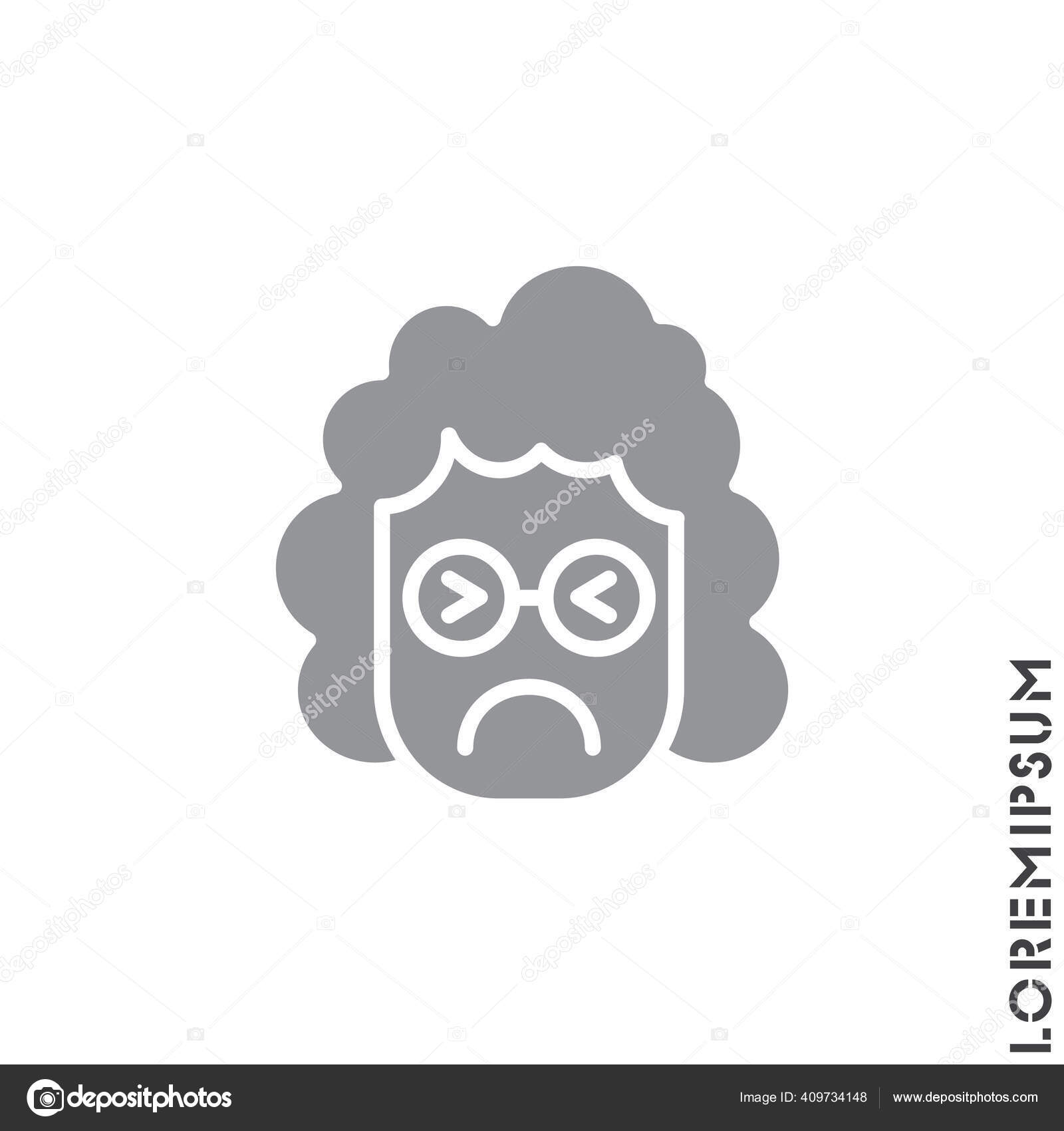 Sad Cry Stressful Emoticon Girl Woman Icon Vector Illustration Style ...