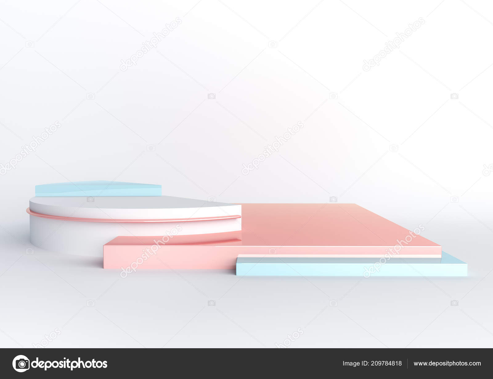 Rendered Illustration Geometric Shapes Pastel Colors Platforms Product ...