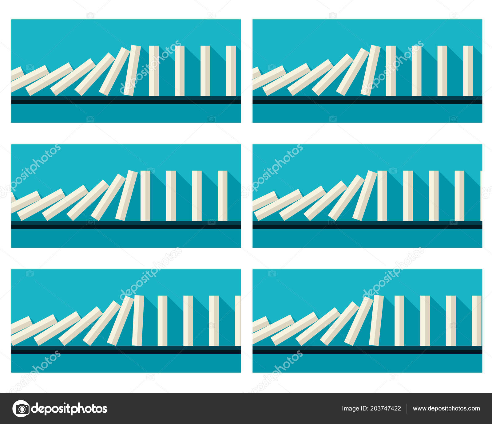 Falling white dominoes animation sprite with blue background Stock ...