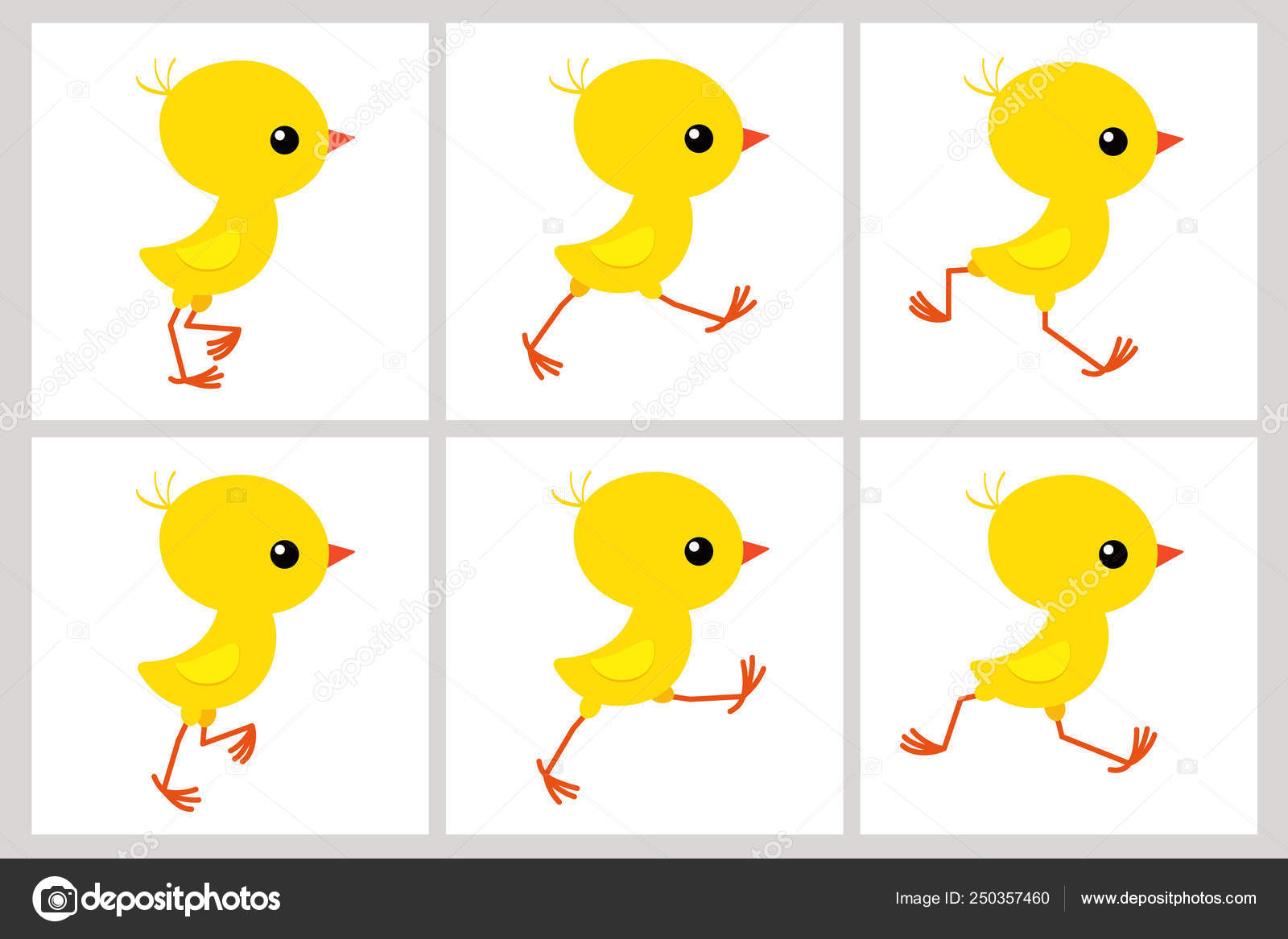 Running chicken animation sprite sheet isolated on white background ...