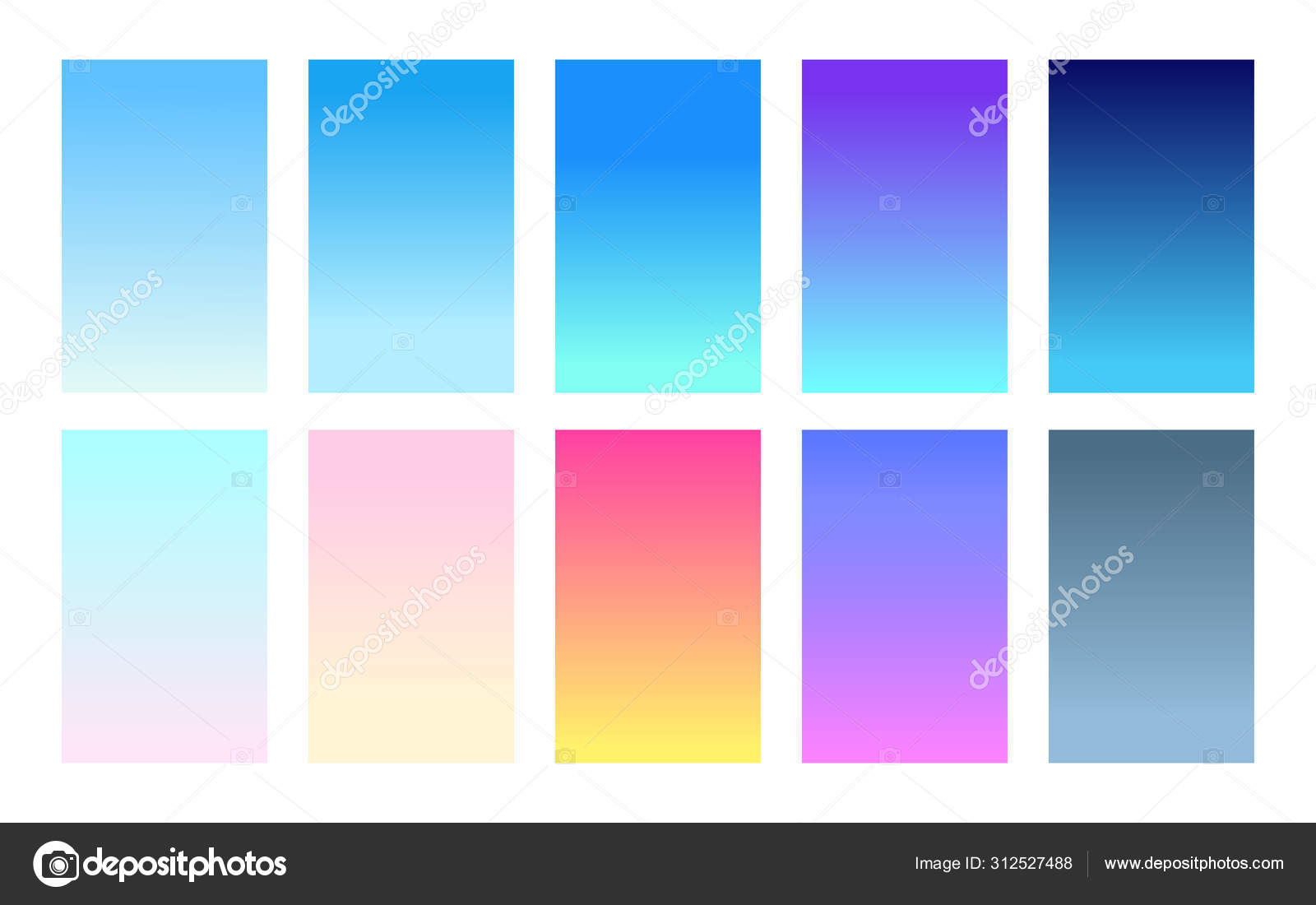 Set of gradient backgrounds sky color palette Stock Vector Image by ...
