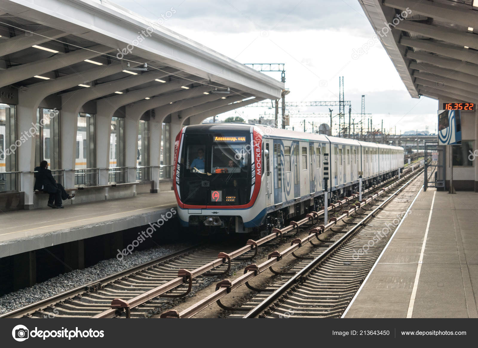 Moscow Russia August New Modern Moscow Metro Train Moscow Model – Stock ...