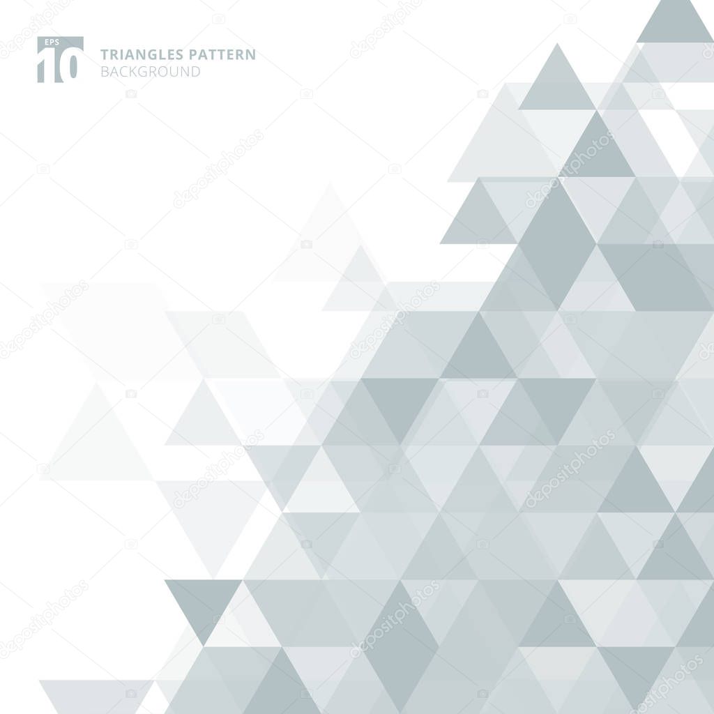 Triángulos grises abstractos geométricos sobre fondo blanco ...
