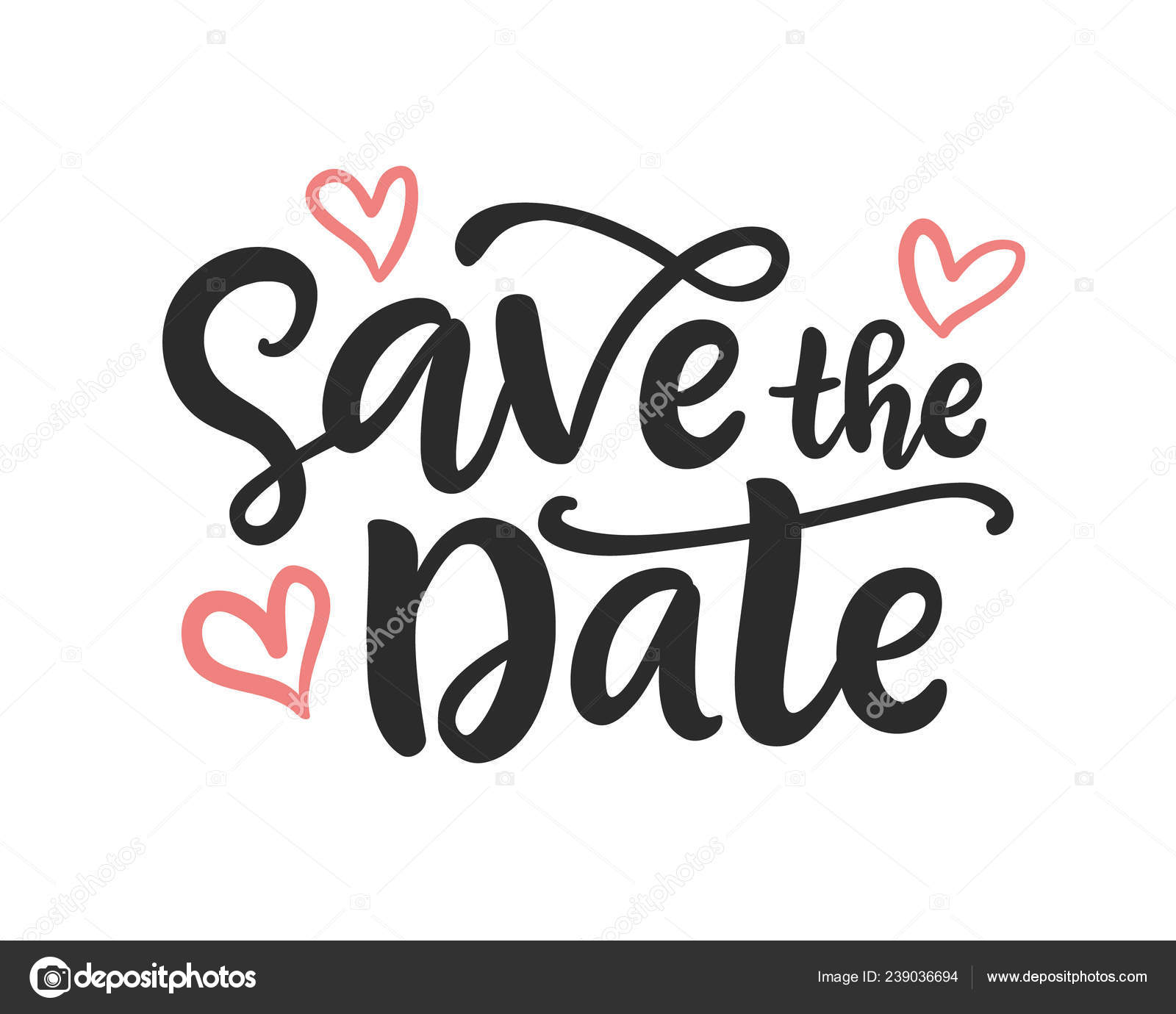 Save the date hand written lettering — Stock Vector © artrise #239036694