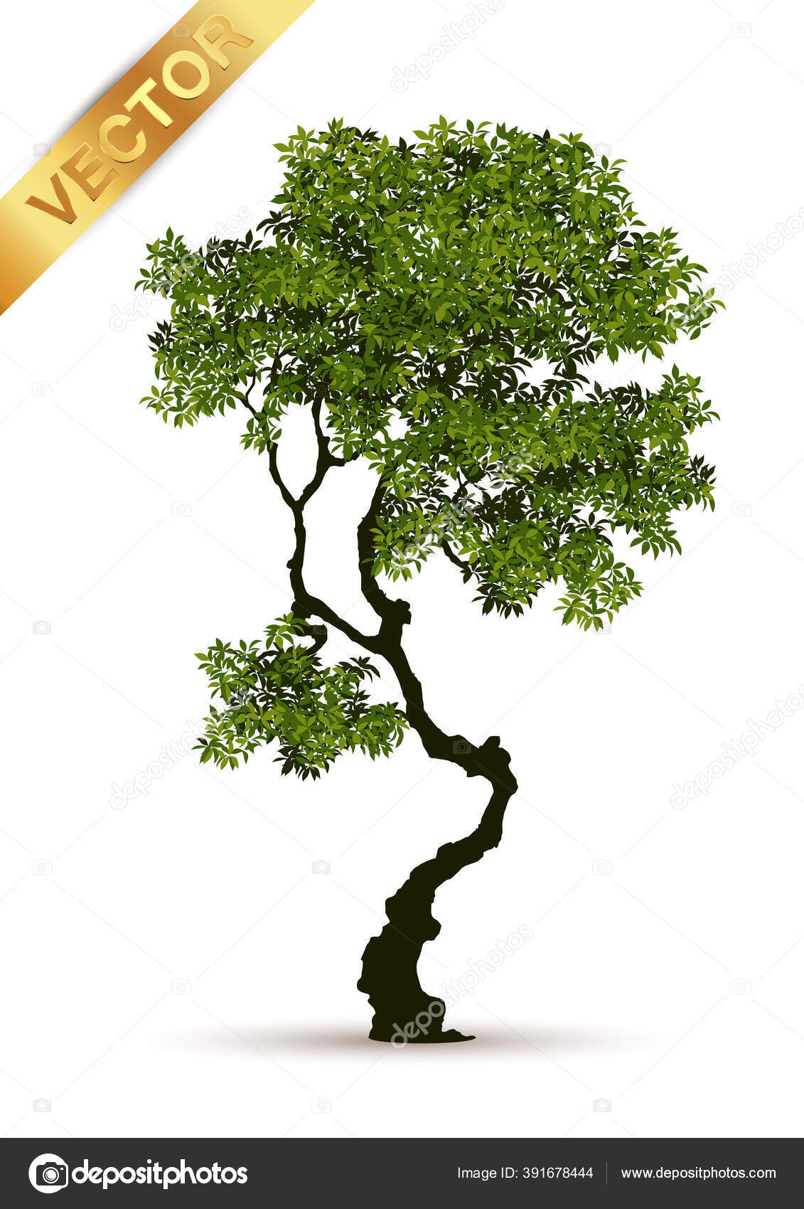Illustration Realistic Tree Isolated White Background Vector Can Used ...