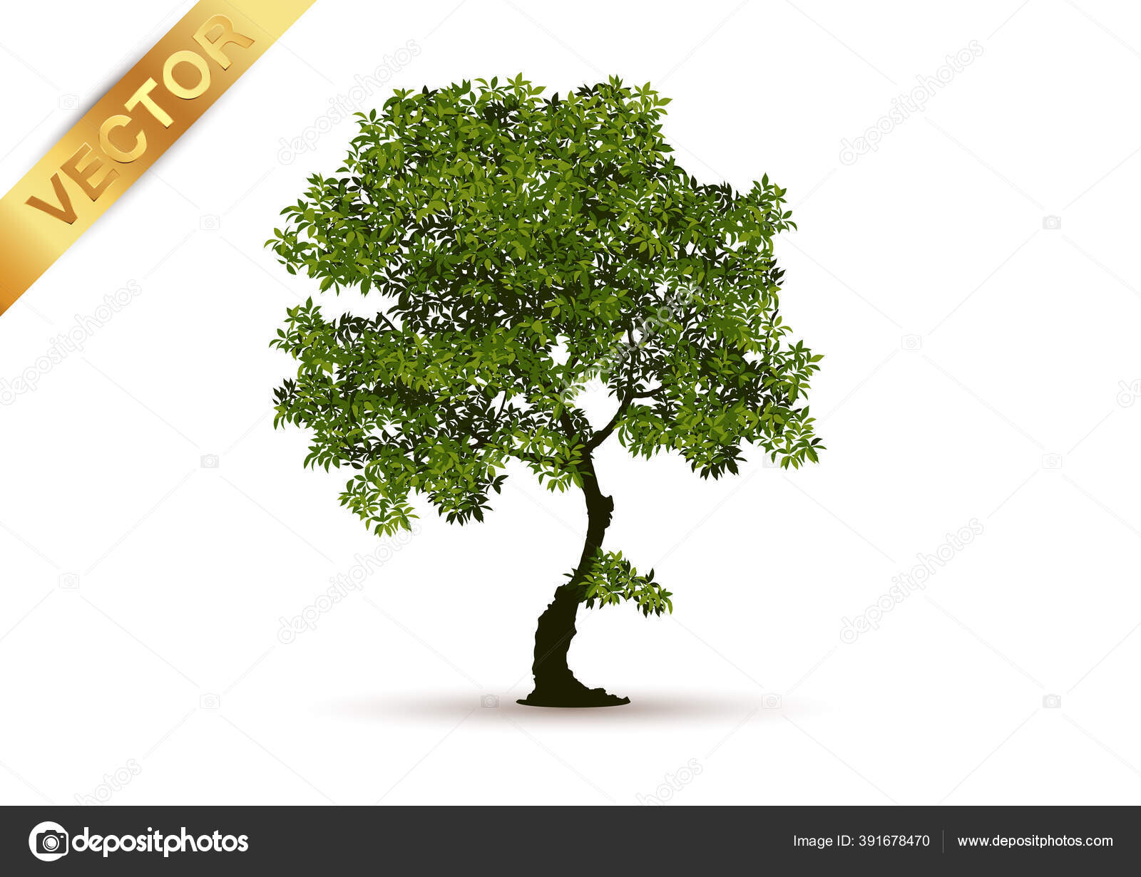 Illustration Realistic Tree Isolated White Background Vector Can Used ...