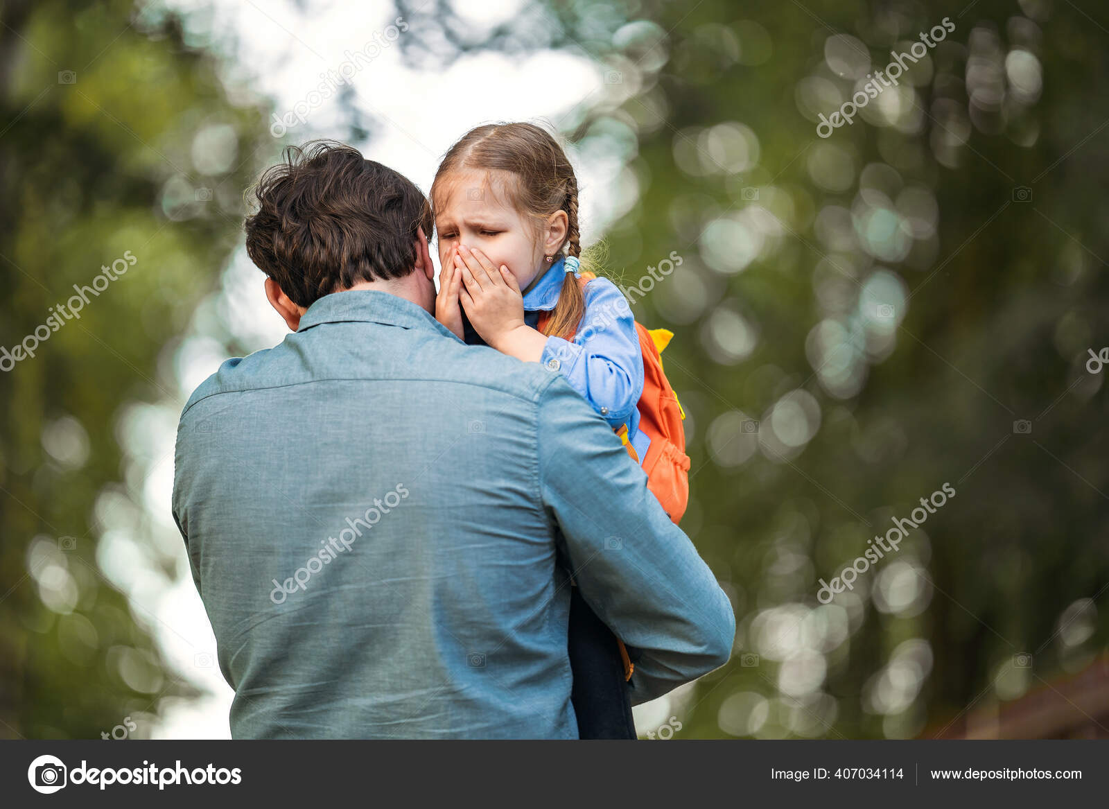 Father And Son Hugging Crying