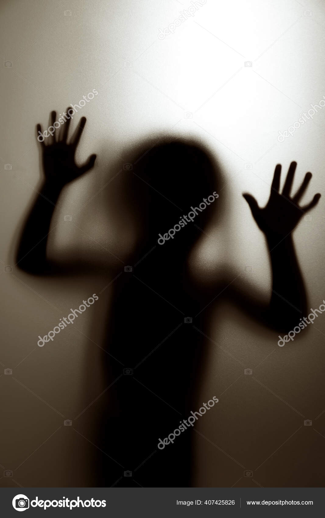 Ghost Concept Shadow Child Matte Glass Blurry Hand Body Soft — Stock ...