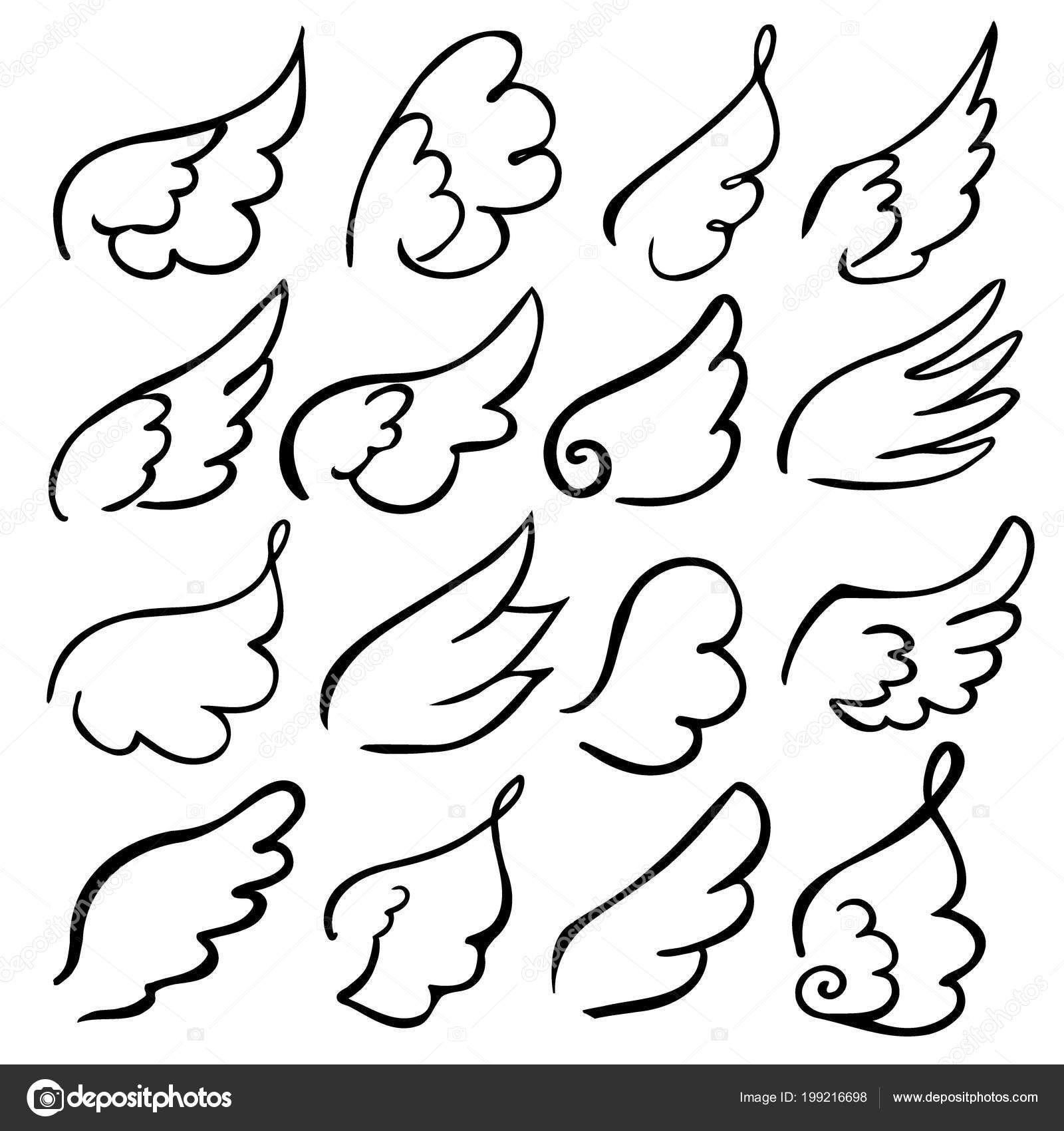Wings collection. Vector illustration set with angel wing icon isolated ... Wings collection. Vector illustration set with angel wing icon isolated ...